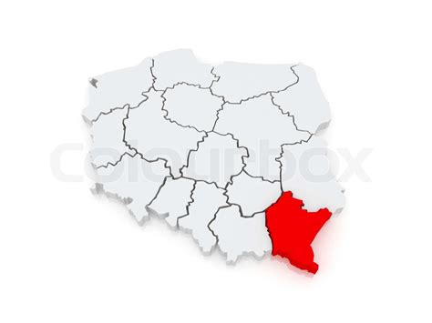 Map Of Subcarpathian Poland Stock Image Colourbox