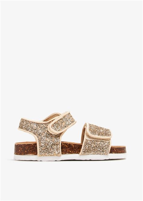 Colors Of California Glitter Sandals For Girl Gold In Uae Level Shoes