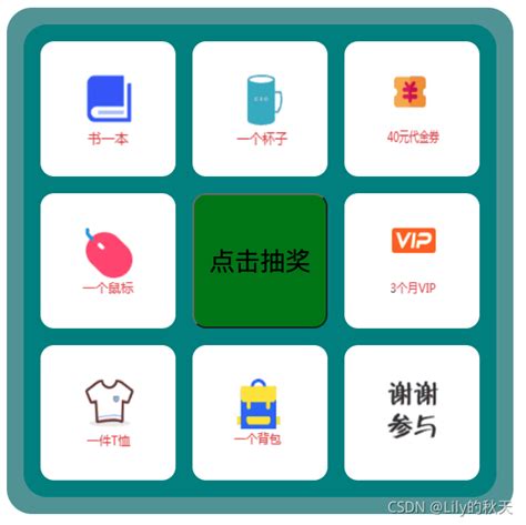 Js Css 做一个简易九宫格抽奖活动动图 比如中奖效果图有思路 用jscss实现怎么实现 可以简单说一下您的思路吗lily的秋天