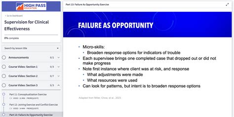 Supervision For Clinical Effectiveness High Pass Education