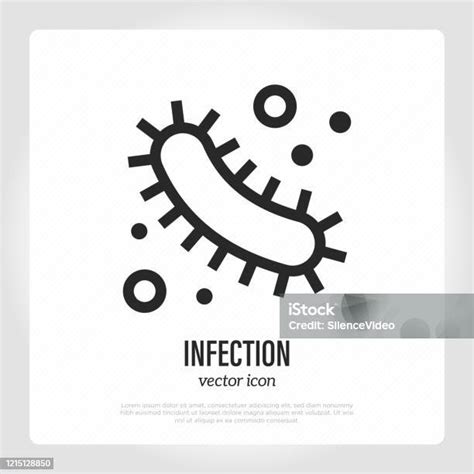 미생물 바이러스 박테리아 가는 선 아이콘입니다 그립 코로나 바이러스 독감의 감염 의료 및 의료 벡터 그림 박테리아에 대한 스톡 벡터 아트 및 기타 이미지 Istock