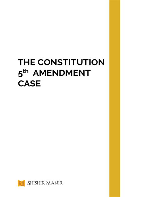 5th Amendment Case Pdf Precedent Constitution