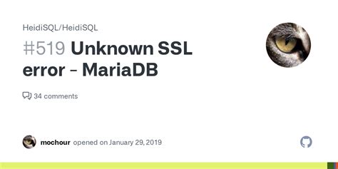 Unknown Ssl Error Mariadb · Issue 519 · Heidisqlheidisql · Github