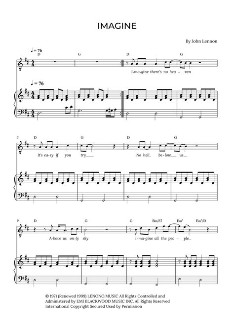 Imagine Arr Alex Nunes Rodrigues Sheet Music David Archuleta