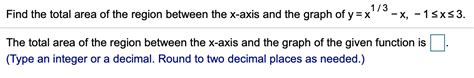 Solved Find The Total Area Of The Region Between The X Axis Chegg Com