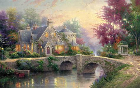 Thomas Kinkade Autumn Desktop Wallpapers Top Free Thomas Kinkade