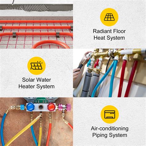 Vevor 1000ft Pex Tubing Pipe 12 Pex Tubing Oxygen Barrier Radiant