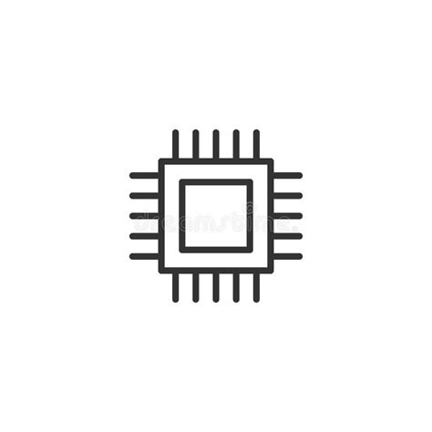 Cpu For Computer And Smartphone Icon In Flat Style Processor Chipset Vector Illustration On