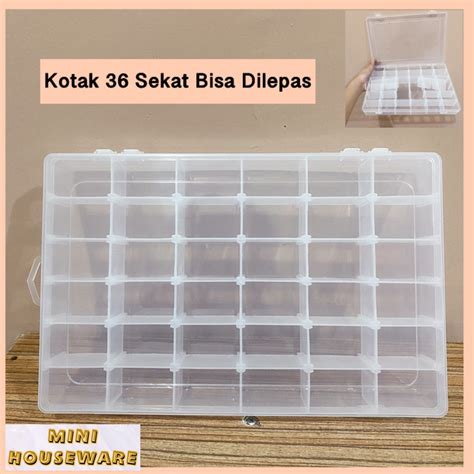 Jual Kotak Plastik 36 Sekat Bisa Dilepas Kotak Obat Kotak Sekat