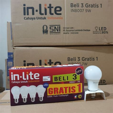 Lampu Led Bohlam In Lite 7 Watt Lampu Paket Led Inlite 7 Watt