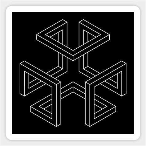 Abstract Geometric Cube Sticker Pattern Tattoo Geometric Custom