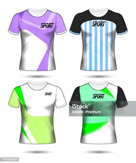 축구 또는 축구 유니폼 템플릿 티셔츠 스타일의 세트 축구 클럽 벡터 일러스트 를 디자인 0명에 대한 스톡 벡터 아트 및 기타