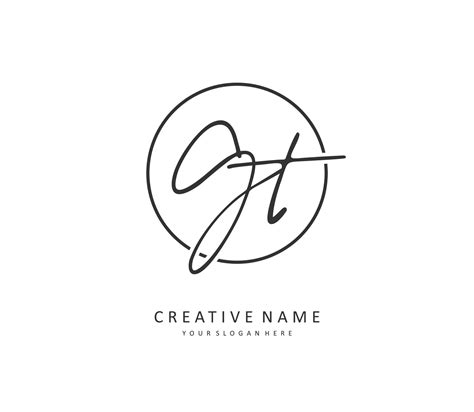 G T Gt Initial Letter Handwriting And Signature Logo A Concept