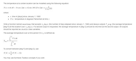 Solved The Temperature At A Certain Location Can Be Modelled Chegg