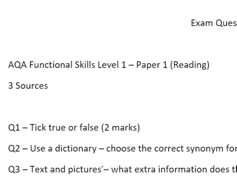 AQA Functional Skills English Exam Overview Teaching Resources