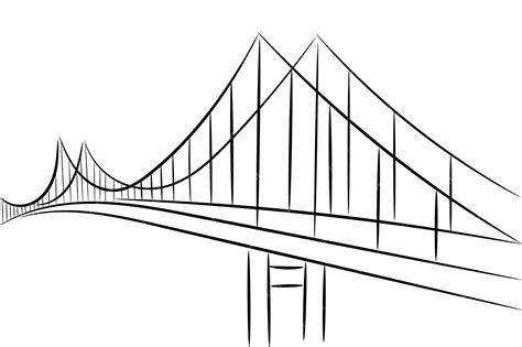 Premium Vector Bridge Sketch Flat Vector Isolate On White Graphic Line Art