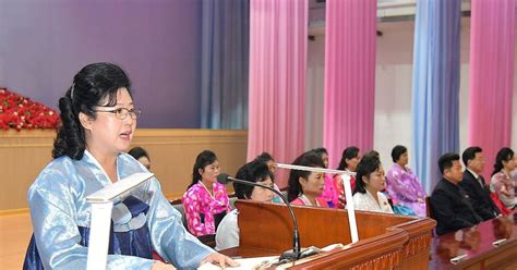 북한 김정일 생일 82주년 여맹원 경축모임