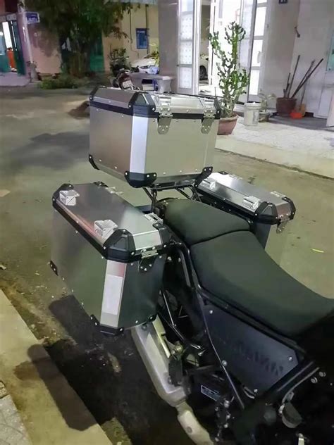 Motorcycle Top Box Aluminum Rear Box With Mount Bracket For Royal