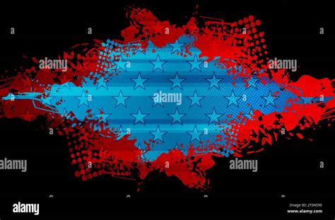 Grunge Blot Concept Usa Flag Abstract Background Vector American