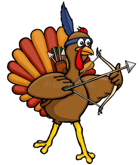 Cartoon Thanksgiving Turkey Football Player Stock Vector Illustration