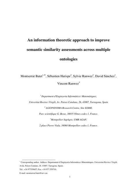 pdf an information theoretic approach to improve semantic similarity