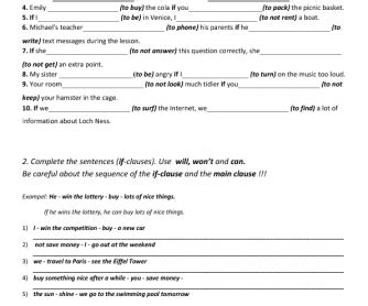 If Clauses Type 1 Conditional Clauses Type 1