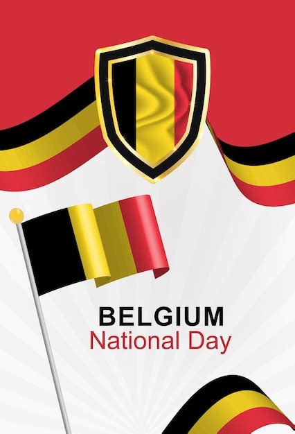 Fête Nationale Belge Vecteur Premium