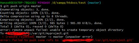 git unable to create temporary object directory when pushing to azure