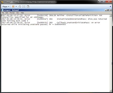 Windows 7 Unattended Setup Error Super User