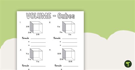 volume of three dimensional objects worksheets teach starter