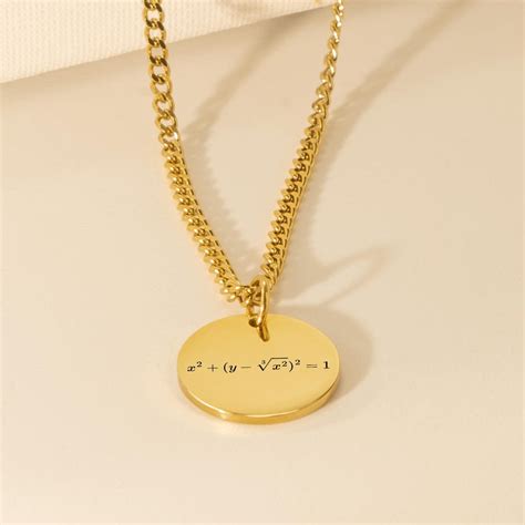 Love Equation Mens Necklace Geeky Valentines Day T For Him Heart