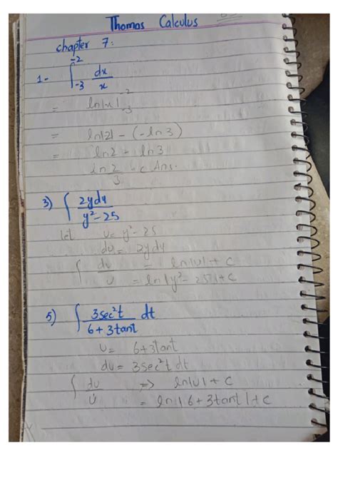 Thomas Calculus Unit 7 Math Thomas Calculus Chapter 7 2 Dx 1 3 X