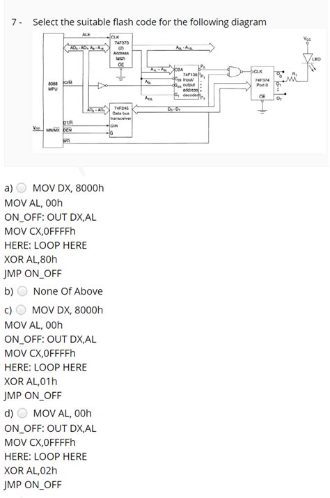 7 Select The Suitable Flash Code For The Following