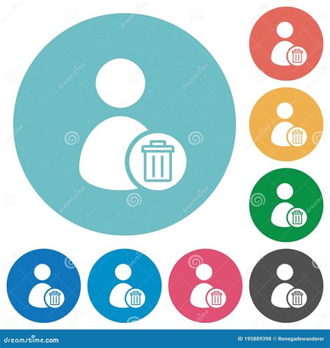 Eliminar Iconos Redondos Planos De Cuenta De Usuario Ilustración Del