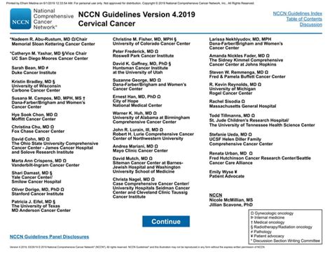Cáncer cérvicouterino Guia NCCN 2019 PDF Cancer Diseases and Conditions