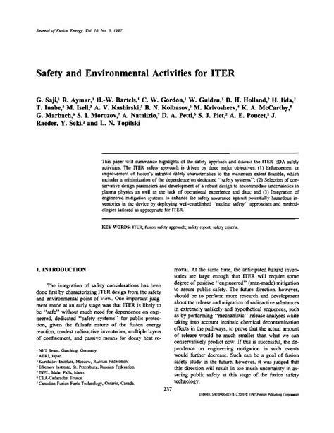 Pdf Safety And Environmental Activities For Iter Dokumen Tips
