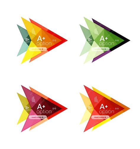 Premium Vector Colorful Vector Option Banner Arrow Templates Infographic Backgrounds Set For