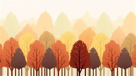Illustration Of Vector Flat Texture Pattern With Trees Background Oak