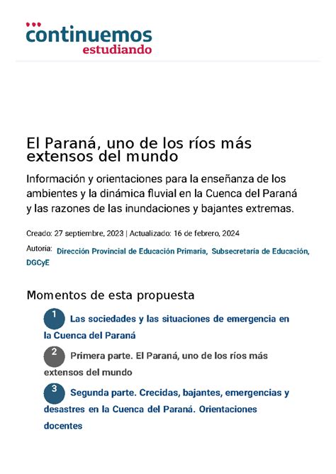 El Parana Uno De Los Rios Mas Extensos Del Mundo Ciencias Sociales