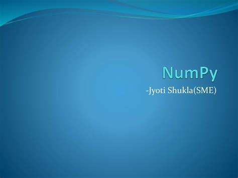 Numpy Ppt