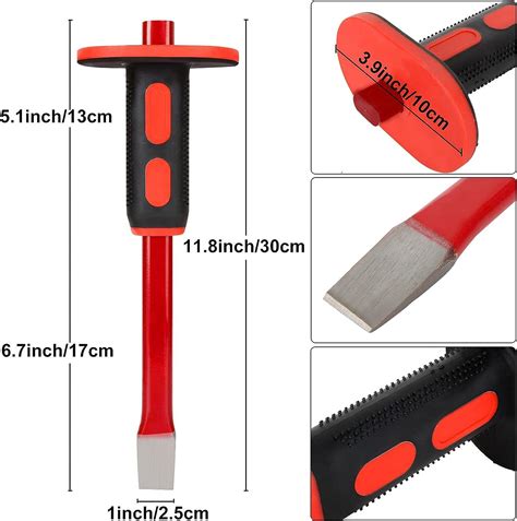 Cyeah 12 Inch Heavy Duty Masonry Chisel Set 4 Pcs Chisels Set With Hand