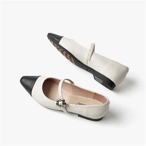 Beautoday Leather Pointed Toe Mary Janes Slip On Flats For Women Beau
