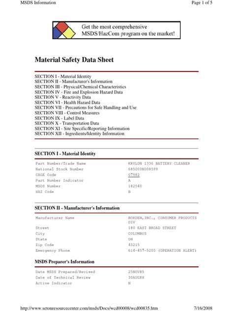 Msds Krylon Pdf Water Personal Protective Equipment