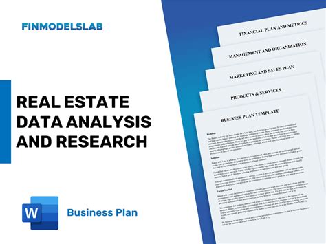 Real Estate Data Analysis And Research Business Plan Template And Example