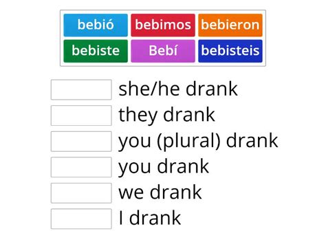 Beber Preterite Match Up