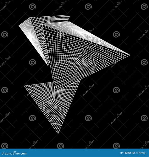 Pyramid Molecular Grid 3d Technology Style Vector Illustration