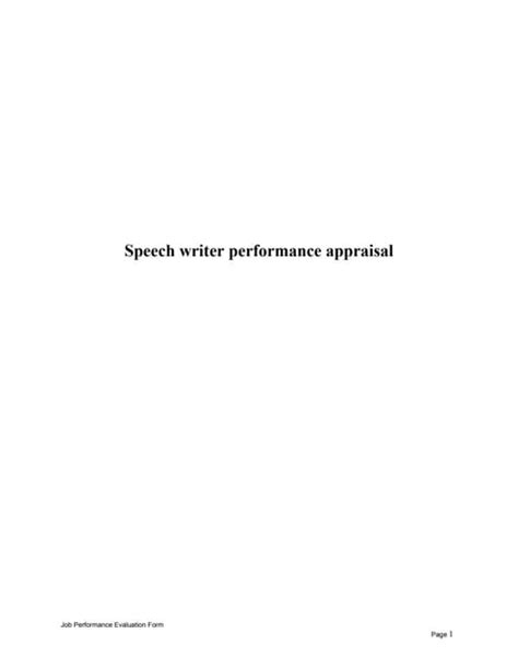 Housekeeper Supervisor Performance Appraisal Doc