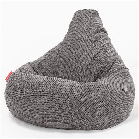 Lounge Pug Kinder Gaming Sitzsack Sessel Pom Pom Anthrazit Gaming
