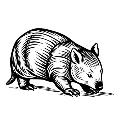 Wombat Olfateando El Svg Vector Premium