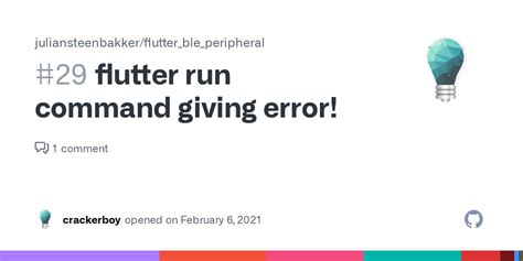 Flutter Run Command Giving Error Issue Juliansteenbakker